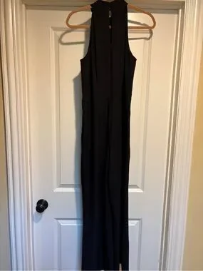 LOFT | Pants & Jumpsuits | Loft Black Sleeveless Maxi Dress With High ...